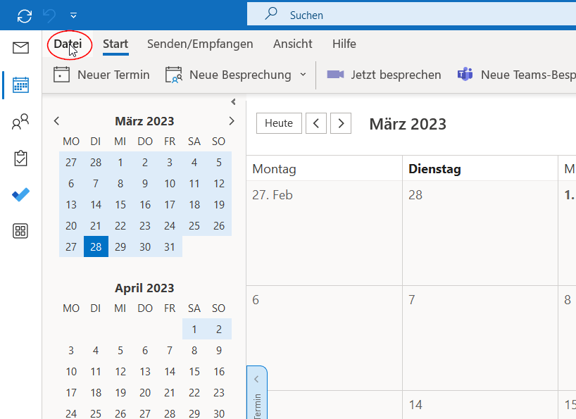 Kalender anderer Benutzer einbinden mit Outlook (Windows) – ZIM HilfeWiki