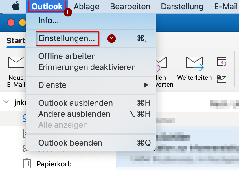 Exchange einrichten in MS Outlook (macOS) – ZIM HilfeWiki