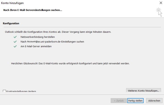 Exchange einrichten in Microsoft Outlook (Windows) – ZIM HilfeWiki