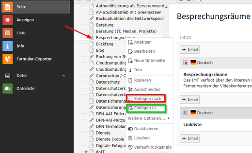 TYPO3 - Seite oder Seiten kopieren und einfügen – ZIM HilfeWiki